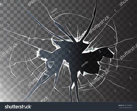 Vector Broken Glass Isolated Cracked Glass Stock Vector Royalty Free 456708085