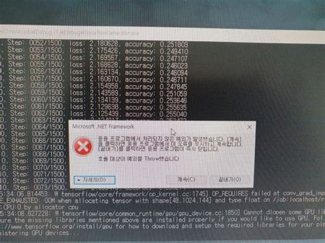 Tensorflow 학습시 에러 지식in
