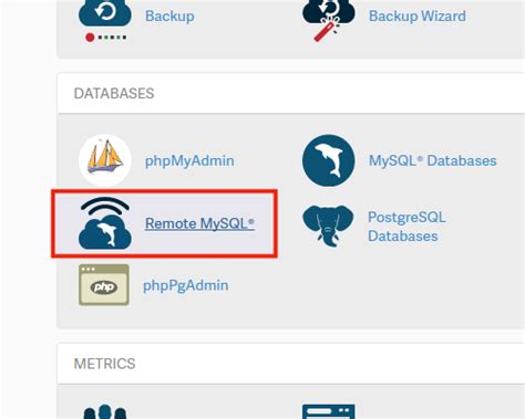 setting up a remote mysql database connection