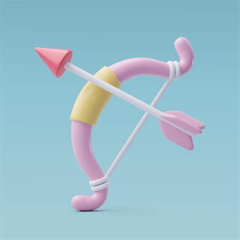 Premium Vector 3d Vector Cupid Arrow Anniversary Valentines Day Concept