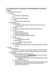 Lecture 3 The Skeletal System Pdf The Skeletal System Introduction To The Skeletal System And