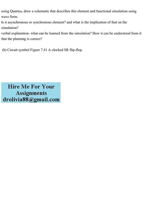 Using Quartus Draw A Schematic That Describes This Element And Funcpdf