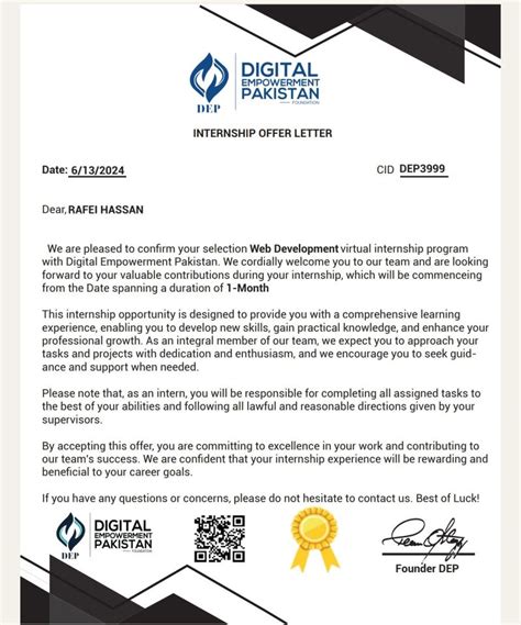 abdul rafay on linkedin internship webdevelopment digitalempowermentpakistan careergrowth
