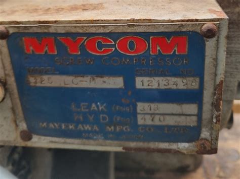 Used Mycom Mayekawa 125 Lg M Compressor Hos Bv