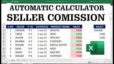How To Calculate Seller Commission Calculate In Excel Calculate Commission Using Vlookup