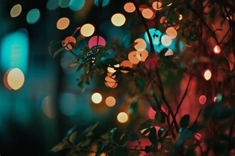 Blurred Bokeh Style Lights In The Evening Premium Ai Generated Image