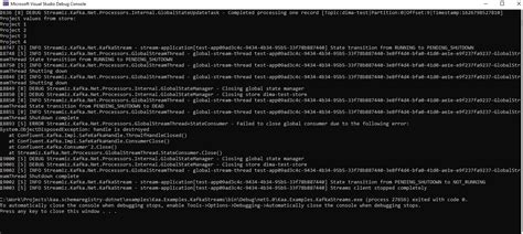 dispose method for kafkastream object throws system