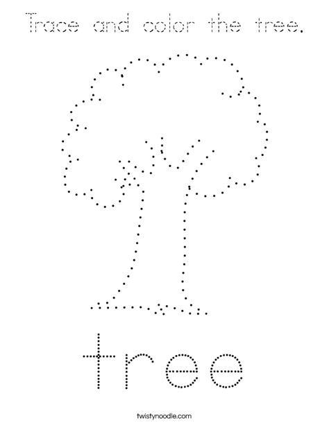 Trace And Color The Tree Coloring Page Tracing Twisty Noodle