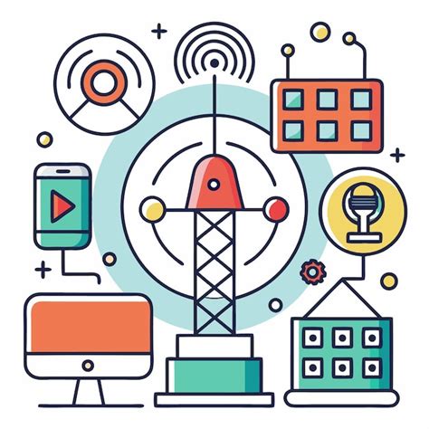 Premium Vector Understanding Wireless Communication Key Components And Technologies Illustrated