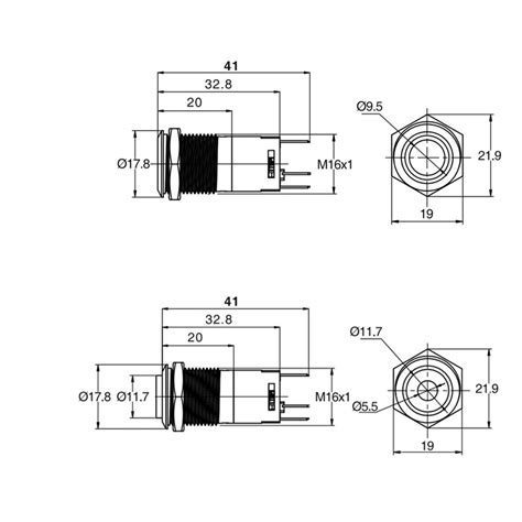 สวิตช์สแตนเลส 16mm หัวนูน รีเซ็ต กดติดปล่อยดับ กันน้ำ ไฟสีเขียว 12v5a