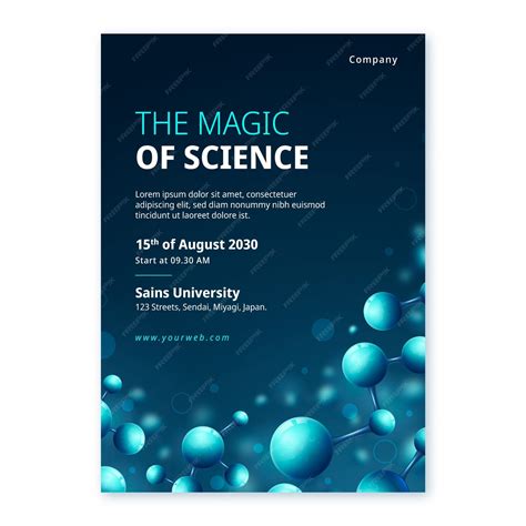 Premium Vector Gradient Molecules Vertical Poster Template