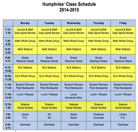 Class Schedule