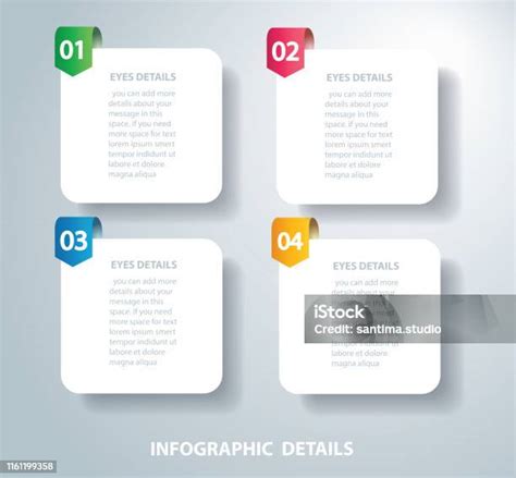 4 개의 옵션이있는 정사각형 정보 그래픽 벡터 템플릿 웹 다이어그램 그래프 프리젠 테이션 차트 보고서 단계별 인포 그래픽에