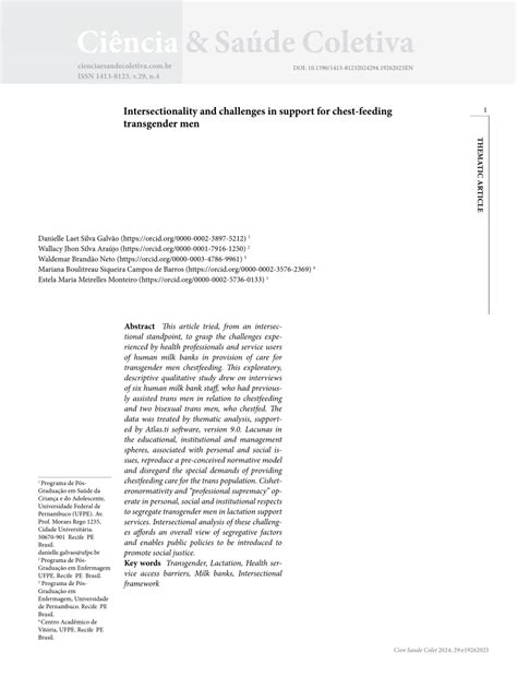 Pdf Intersectionality And Challenges In Support For Chest Feeding