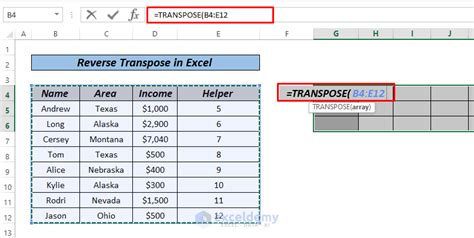 How To Reverse Transpose In Excel 3 Methods Exceldemy