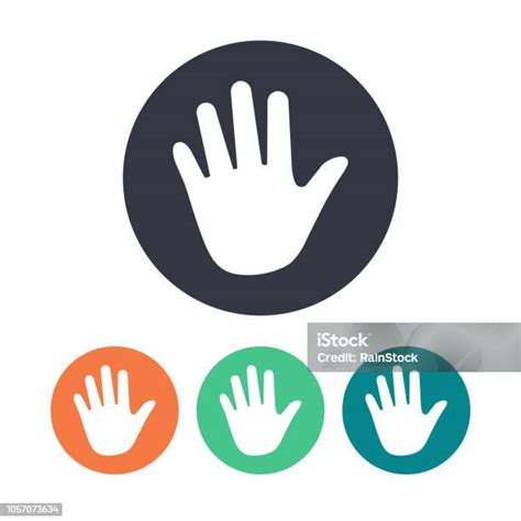 다른 색상 원형에 있는 손을 아이콘 설정합니다 벡터 그림을 흰색 배경에 고립입니다 고리 사슬에 대한 스톡 벡터 아트 및 기타 이미지 고리 사슬 디자인 방향 Istock