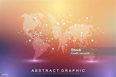 큰 데이터 복잡 한 세계 세계입니다 추상적인 배경 그래픽 통신입니다 깊이의 관점 배경 막입니다 화합물과 가상 최소한의 배열입니다