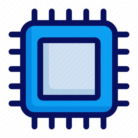 Processor Cpu Chip Microchip Icon Download On Iconfinder