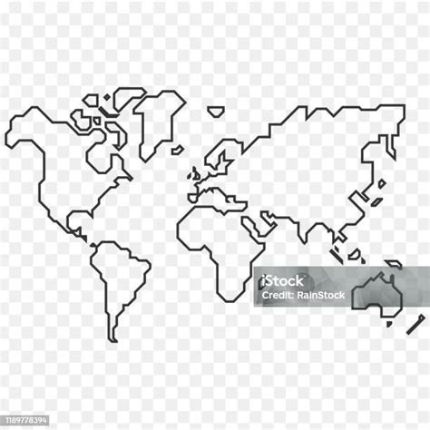 가장 인기있는 세계지도 개요 그래픽 스케치 스타일 아시아 유럽 북미 와 아프리카의 배경 벡터 흰색 배경에 격리된 스톡 벡터 그림입니다 0명에 대한 스톡 벡터 아트 및 기타