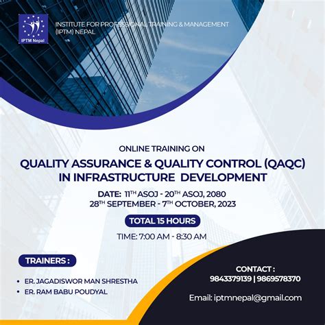 Online Training On “quality Assurance And Quality Control Qaqc In