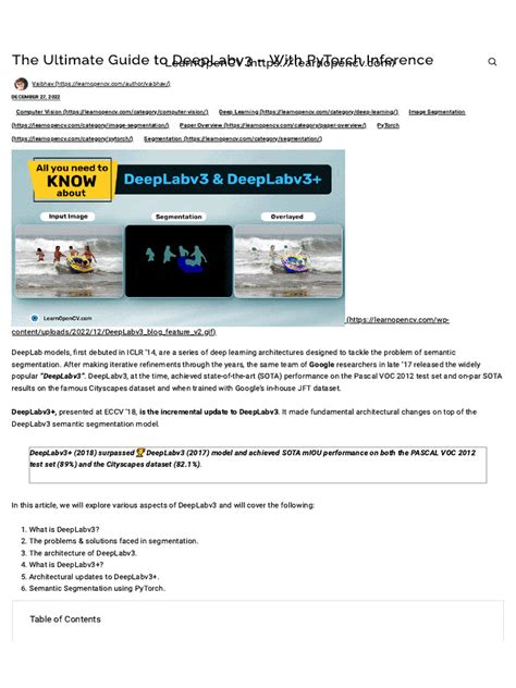 Semantic Segmentation The Ultimate Guide To Deeplabv3 With Pytorch Inference Pdf