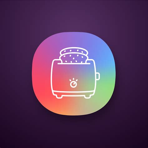 Slice Toaster With Toast App Icon Bread Toaster Kitchen Appliance Ui Ux User Interface Web