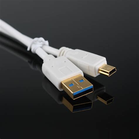 3FT Gold Plated USB 3 0 Male A To Mini 10Pin Male Cable Connector Adapter Cable White