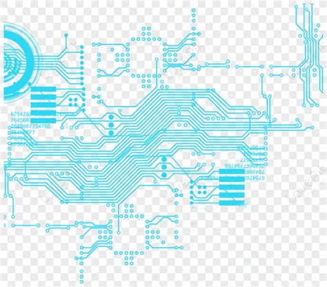 과학 기술 스타일 회로도전자 부품흰색 Png 일러스트 무료 다운로드 Lovepik
