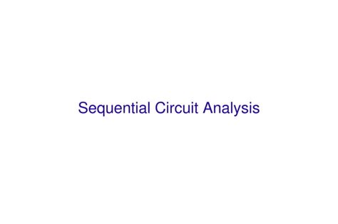 Analysis Sequential Circuits Pdf
