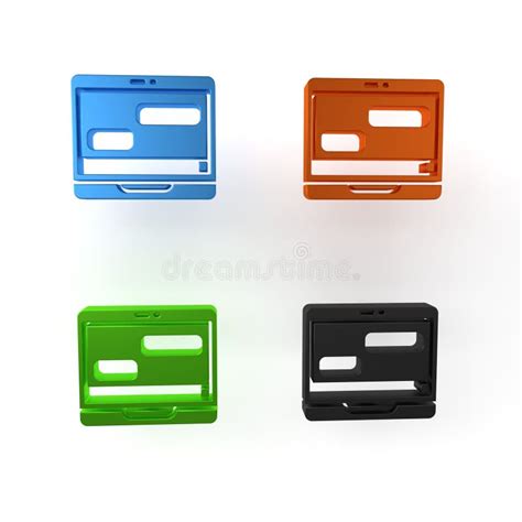 Colorful New Chat Messages Notification On Laptop Icon Isolated On