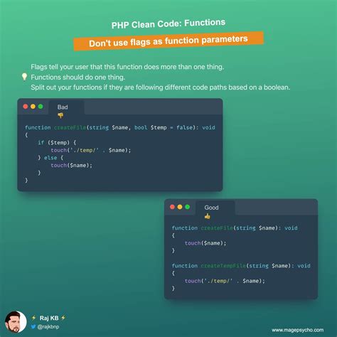⚡️ raj kb ⚡️ on twitter 🐘 php laravel symfony clean code series functions💡 ☑️ don t use