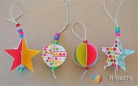 Украшения на елку своими руками из бумаги и бисера