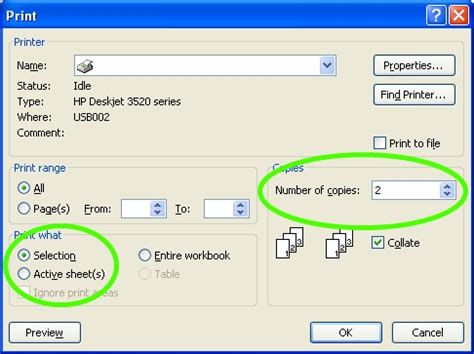 Windows Print Multiple Copies Of Print Selection Excel