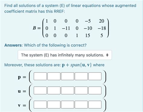 Solved Find All Solutions Of A System E Of Linear