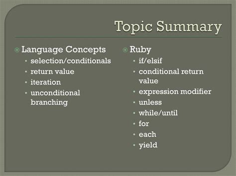 Ppt Ruby Control Flow Powerpoint Presentation Free Download Id2234801