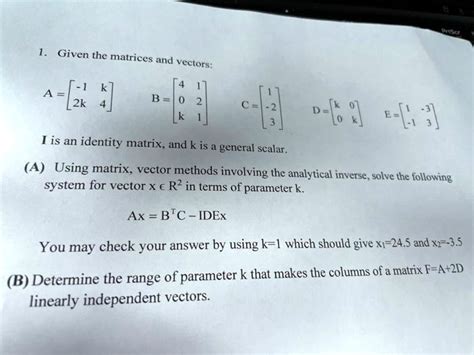 solved given the matrices and vectors a [5 4] l p [6 e [43] lis