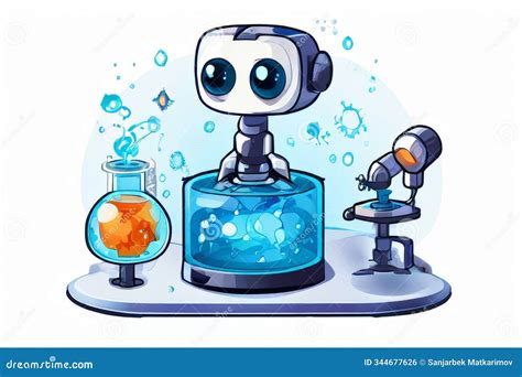 Smart Microscopy With Automated Sample Handling Microscopic Syst Stock Illustration