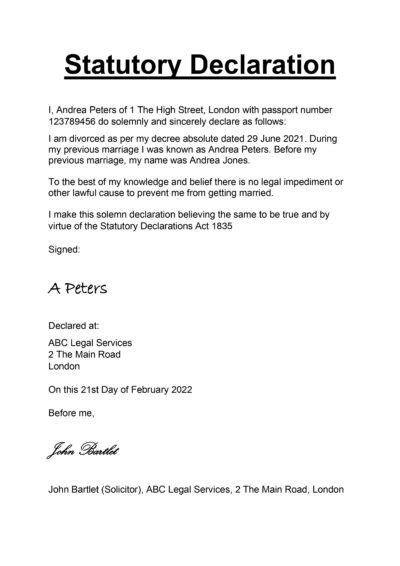 Statutory Declaration Apostille Service