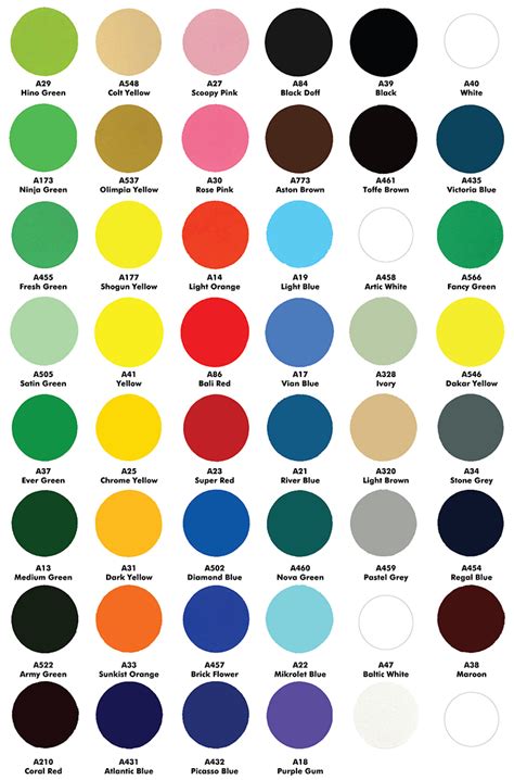 Katalog Warna Regular Cat Semprot