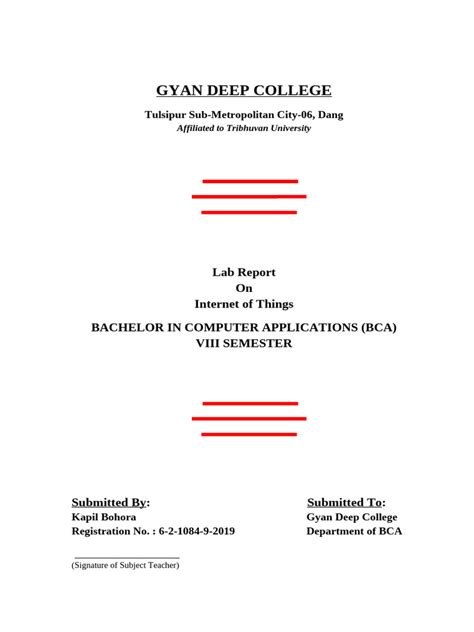 Iot Labreport Pdf Arduino Science And Mathematics