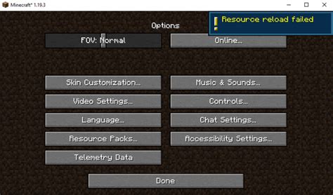 Resource Reload Failed Rminecraft