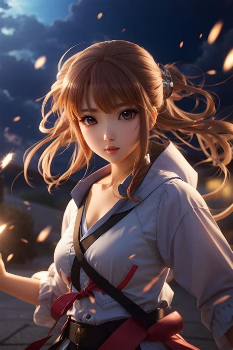 Premium Photo Anime Girl In Action Fighter Anime Girl Anime Portrait