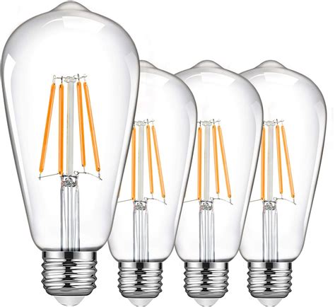 Topleder Led E27 Edison Screw Bulb E27 Bulb 6w Equivalent To 60w