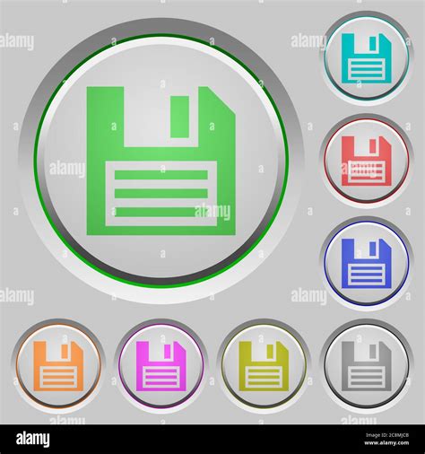 Set Of Color Save Sunk Push Buttons Stock Vector Image And Art Alamy