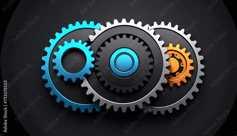 System Settings Gear Icon Clipart Isolated On A Black Background Gears Cogwheel Gears Icon