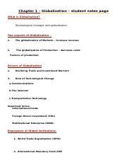 Babe Notes Page Globalization Chapter Docx Chapter Globalization Babe