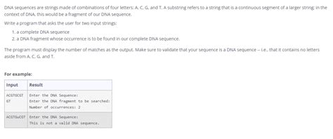 Solved Dna Sequences Are Strings Made Of Combinations Of