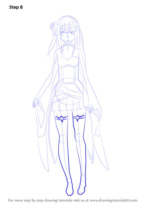 How To Draw Emilia From Re Zero Re Zero Step By Step Drawingtutorials Com