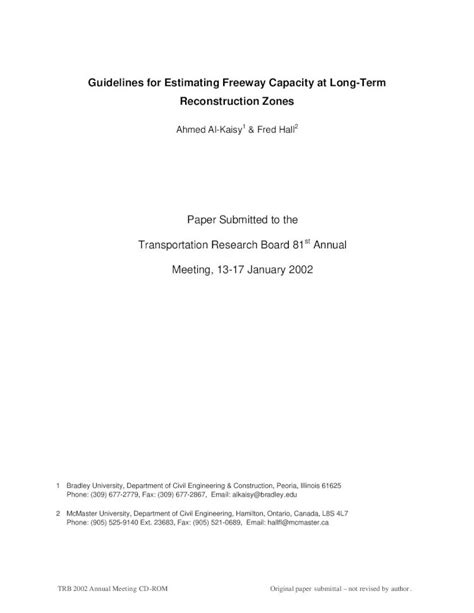 Pdf Guidelines For Estimating Freeway Capacity At Long Term … · 2018 2 20 · Of Practice For