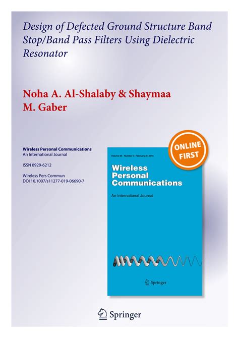 Pdf Design Of Defected Ground Structure Band Stop Band Pass Filters